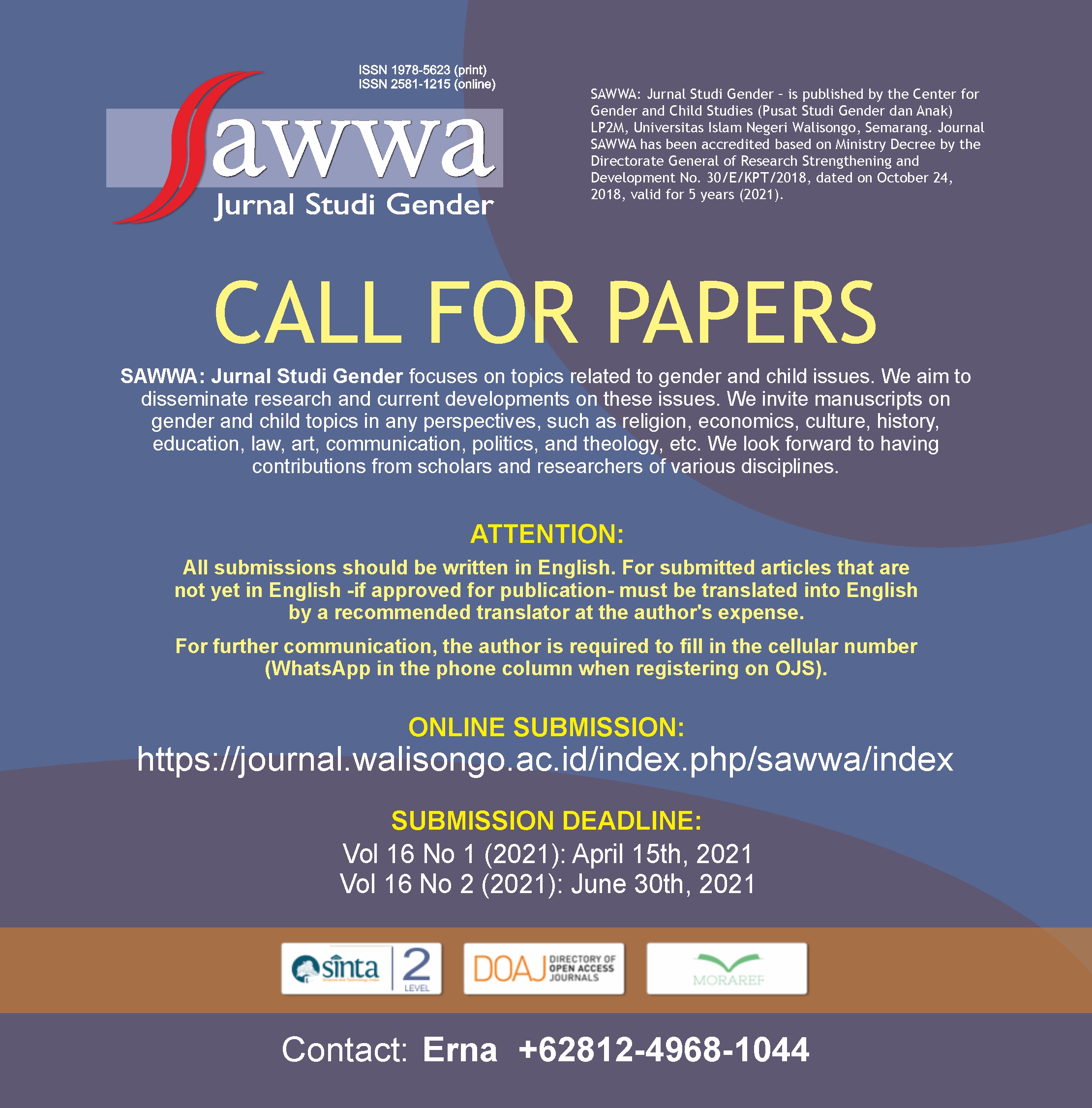 Sawwa: Jurnal Studi Gender